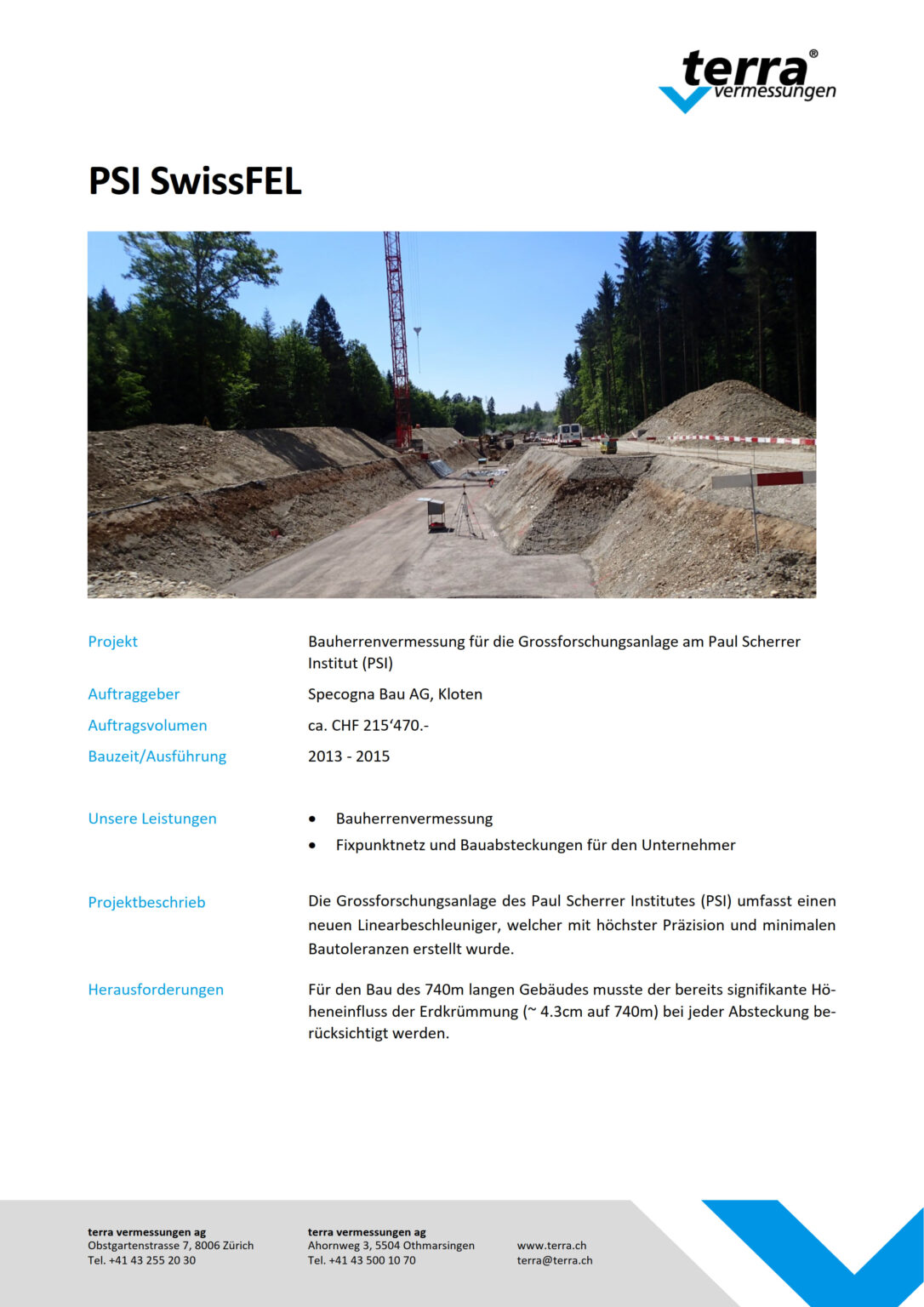 terra vermessungen ag | PSI SwissFEL